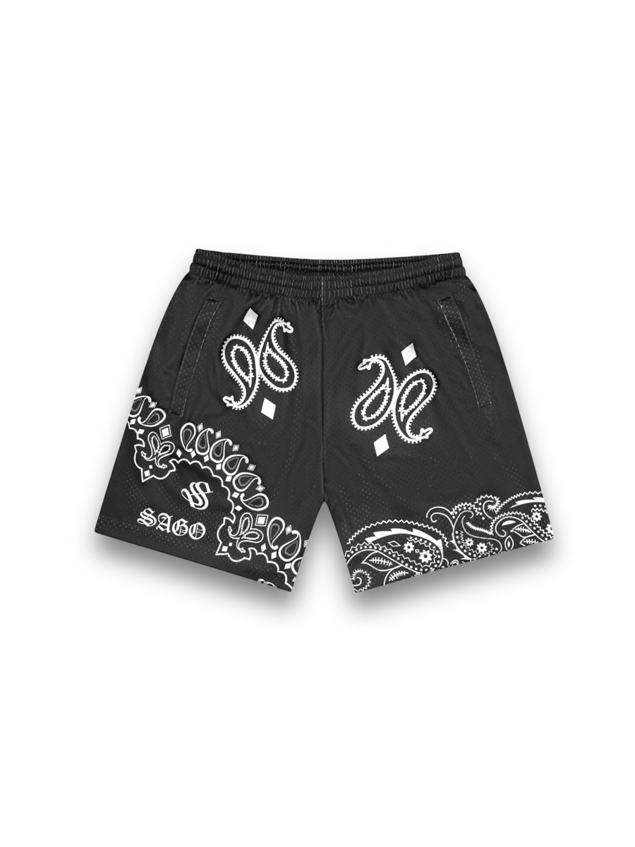 Black bandana shorts – SAGO STUDIO